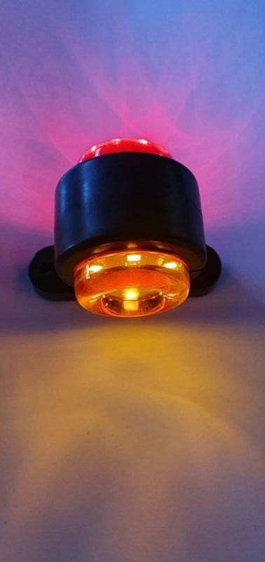 Piloto LED quadrado vermelho/laranja 12V - 24V - Póscamiões